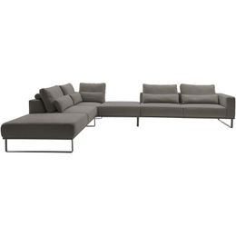 Musterring Ecksofa &raquo;JustB! PM100 bequem, modern, elegant und viel Platz, bodenfrei&laquo; mit Zwischenhocker, wahlweise mit Funktion und Kissen, Ma&szlig;e 290 x 308 grau 85