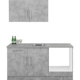 Wiho-K&uuml;chen wiho K&uuml;chen Pantryk&uuml;che &raquo;Cali&laquo; wahlweise mit E-Ger&auml;ten, Breite 160 cm grau B/H/T: 160cm x 60cm, ohne E-Ger&auml;te