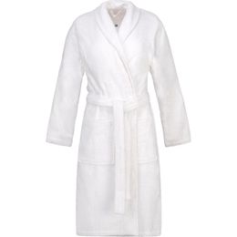 Esprit Unisex-Bademantel &raquo;Mono, ideal f&uuml;r Sauna & Spa, Hotelbademantel, Morgenmantel&laquo; 1 Stk. mit Schalkragen & Logostickerei wei&szlig; Webfrottier XS L: 104cm