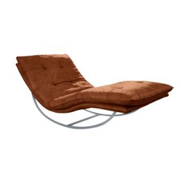 W.Schillig Relaxliege &raquo;daily dreams&laquo; in Waffelkissen-Optik, Schaukelgestell silber matt, in 2 Breiten braun Longlife Xtra-Leder Z69: Das feinnarbige, 