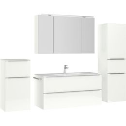 Nobilia Badm&ouml;bel-Set &raquo;Levere&laquo; vormontiert, mit Soft-Close, 4 Stk. tlg. wei&szlig; B/H/T: 230cmcm x 169cmcm x 48,7cmcm, Griffe chrom