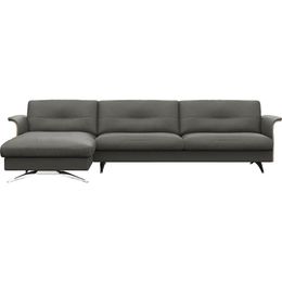 FLEXLUX Ecksofa &raquo;Glow, super bequem durch hochwertigem Sitzaufbau mit Federkern, L-Form&laquo; Modernes skandinavisches Design grau 100% Echteder B/H/T: 