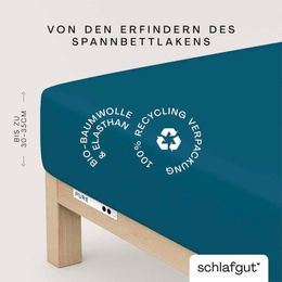 Schlafgut Spannbettlaken &raquo;PURE Bio-Baumwolle mit Elasthan, 170 g/m&sup2;, Bettlaken, Spannbetttuch&laquo; PREMIUM Laken f&uuml;r Matratzen bis 30cm H&ouml;he, dehnbar blickdicht, 
