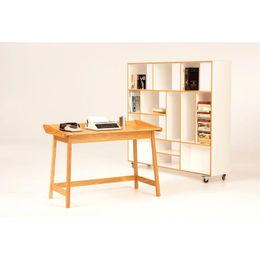 WOODMAN Schreibtisch &raquo;Walter&laquo; skandinavisches Design, Holzfurnier aus Eiche, FSC braun B/H/T: 114cm x 80cm x 61cm