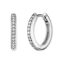 Engelsrufer Damen Paar Creolen &raquo;Lola&laquo; mit Zirkonia (synth.) silber 16mm, Silber 925 (Sterlingsilber)