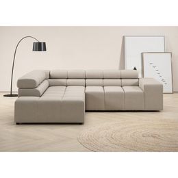 Home Affaire Ecksofa &raquo;Ancona, Ecksofa, incl. Kopfteilverstellung, Breite 249 cm, L-Form&laquo; wahlweise motorische Sitztiefenverstellung, B/T(H: 249/215/70