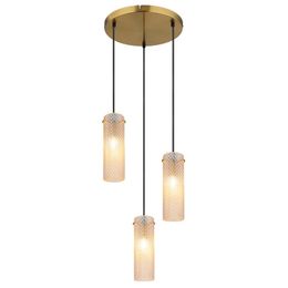 Globo LIGHTING H&auml;ngeleuchte &raquo;KAROLO&laquo; E14 1 Stk. H&auml;ngelampe Esszimmer-Leuchte Esstischleuchte Wohnzimmer gold &Oslash; 35cm H: 120cm, 1 Stk.