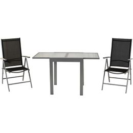 Merxx Balkonset &raquo;Amalfi&laquo; mit ausziehbarem Tisch: 65/ 130 cm schwarz Obermaterial: 100% Polyester Einheitsgr&ouml;&szlig;e