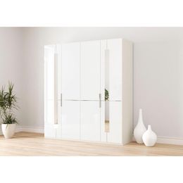 Musterring Kleiderschrank &raquo;Imola W&laquo; Einlegeb&ouml;den und Kleiderstangen, mit Glast&uuml;ren inklusive Zierspiegel wei&szlig; Floatglas, Holzwerkstoff B/H/T: 197,3cm x 236cm x 
