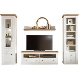 OTTO home Wohnwand &raquo;Westminster, Anbauwand im Landhausstil, Komplettset, Wohnzimmer-Set&laquo; Set, 4 Stk. tlg. wei&szlig; Holzwerkstoff B/H/T: 315cmcm