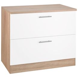 Optifit Unterschrank &raquo;Kalmar&laquo;, Breite 100 cm wei&szlig; Eiche-hell s&auml;gerau, B/H/T: 100cm x 85cm x 60cm