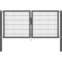Alberts Zaundoppelt&uuml;r &raquo;Flexo Plus&laquo; verschiedene Abmessungen grau Stahl B/H: 250cm x 120cm