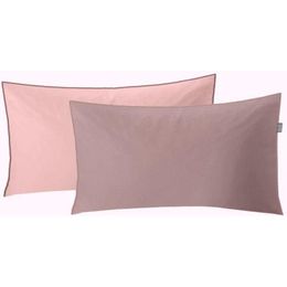 Kleine Wolke Kissenbezug &raquo;Linda&laquo; einfaches, sehr elegantes Design braun Mako-Satin, Obermaterial: 100% Baumwolle B/L: 40cm x 80cm, 1 Stk., Mako-Satin