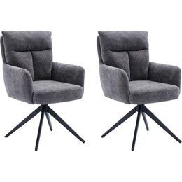 Home Affaire Esszimmerstuhl &raquo;Monaco&laquo; (Set) 2 Stk.verschiedene Gestelle w&auml;hlbar, Belastbar bis 120 Kg grau Boucle B/H/T: 59cm x 92,5cm x 67,5cm, 2 Stk.
