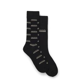 Hugo Underwear Herren HUGO Underwear Socken 2 Paar tlg. mit elastischem Bund, Baumwollmischung, Logo-Design schwarz 40-46