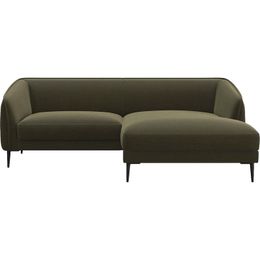 FLEXLUX Ecksofa &raquo;Belle Designsofa, bequem durch Kaltschaum im Sitz&laquo; Skandinavisches Design, In hochwertiger Verarbeitung, B/T 218/149 cm gr&uuml;n 100% 