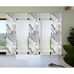 Vision S Schiebegardine &raquo;SANJA&laquo; Paneelwagen 5 Stk. tlg. Schiebevorhang,Bambusoptik,Digitaldruck,SET grau Polyester 260cm, Paneelwagen, 60cm