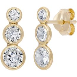 Firetti Damen Paar Ohrstecker &raquo;Schmuck Geschenk Gold 375 Ohrschmuck Ohrringe&laquo; mit Zirkonia (synth.) gold Gelbgold 375