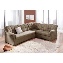 DOMO collection Ecksofa &raquo;Papenburg B/T/H: 242/190/84 cm L-Form&laquo; wahlweise mit Bettfunktion, Langer Schenkel links oder rechts braun Struktur ( 90% 
