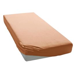 Elegante Spannbettlaken &raquo;Mako-Jersey&laquo; in hochwertiger Qualit&auml;t mit Elasthan-Anteil orange Mako-Jersey, Obermaterial: 97% Baumwolle, 3% Elasthan 1 Stk., Mako-