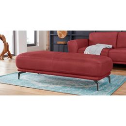 W.Schillig Hocker &raquo;montanaa&laquo; mit Metallf&uuml;&szlig;en in Schwarz pulverbeschichtet, Breite 141 cm rot B/H/T: 141cm x 42cm x 61cm, Longlife Xtra-Leder Z59