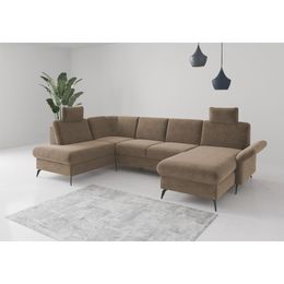OTTO home Wohnlandschaft &raquo;Rochelle&laquo; wahlweise mit Schlaffunktion, Bettkasten und Armteilverstellung braun 100% Polyester B/H/T: 314cm x 93cm x 195cm, 
