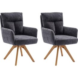 Home Affaire Esszimmerstuhl &raquo;Monaco&laquo; (Set) 2 Stk.verschiedene Gestelle w&auml;hlbar, Belastbar bis 120 Kg grau Boucle B/H/T: 59cm x 92,5cm x 67,5cm, 2 Stk.