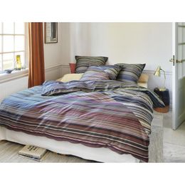 Irisette Wendebettw&auml;sche &raquo;Glamour 8847&laquo; 3 Stk. edler Digitaldruck blau Mako-Satin, Obermaterial: 100% Baumwolle B/L: 240cm x 220cm, 1 Stk., 2 Stk., Mako-Satin,