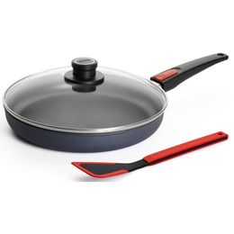 Woll Bratpfanne &raquo;MADE IN GERMANY - Diamond Lite&laquo; Aluminium Set, 3 Stk. tlg. Induktion, inkl. Pfannenwender, abnehmbarer Stiel grau &Oslash; 28cm + H&ouml;he 5cm