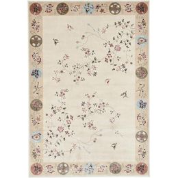 Gino Falcone Teppich &raquo;Cherina GF-130&laquo; rechteckig 8 mm H&ouml;he zartes Bl&uuml;ten Design, mit Bord&uuml;re, leichter Glanz, 100 % Viskose beige Viskose B : 240cm 1 Stk., 8mm, L: