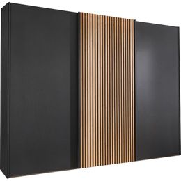 Wiemann Kleiderschrank &raquo;Denver&laquo; hochwertige Beschl&auml;ge grau Holzwerkstoff Graphit-Dekor, B/H/T: 295,2cm x 236cm x 67cm, T&uuml;ren: 3 Stk.