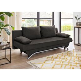 Jockenh&ouml;fer Schlafsofa &raquo;Nancy, B: 190 cm, Liegefl. 121x190 cm&laquo; mit Schlaffunktion & Bettkasten schwarz Luxus-Microfaser ALCATOP (100% Polyester);Kunstleder 