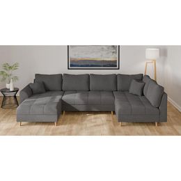 Home Affaire Wohnlandschaft &raquo;CHARRE U-Form mit Ottomane, Ma&szlig;e B/T/H: 310/161/81 cm&laquo; feine Steppung, lose R&uuml;cken- und Zierkissen, auch in Cord und 