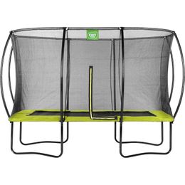 EXIT Gartentrampolin &raquo;Silhouette&laquo; mit Sicherheitsnetz gr&uuml;n B/L/T: 366cm x 244cm x 244cm