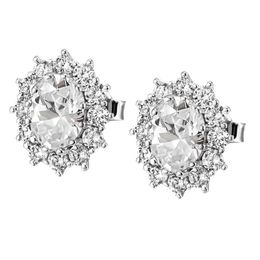 Firetti Damen Paar Ohrstecker &raquo;Schmuck Geschenk Silber 925 Ohrschmuck Ohrringe Lady D Diana Royal&laquo; mit Glasstein, Zirkonia (synth.) transparent Silber