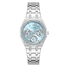 Guess Damen Multifunktionsuhr &raquo;QUINN&laquo; Quarzuhr, Armbanduhr, Damenuhr, Edelstahlarmband, Datum silber Einheitsgr&ouml;&szlig;e