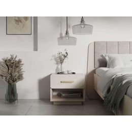 Home Affaire Nachttisch &raquo;CLAREI 2er Set, Nachttischen mit 1 Schublade, Ma&szlig;e B/H/T: 53/48/44 cm&laquo; Set, Set, 2 St., mit goldenen Kunststoffgriffen, Ma&szlig;e 