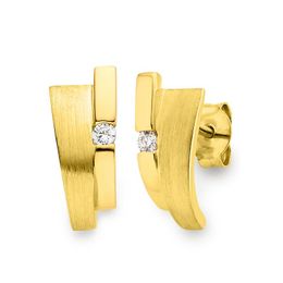 Bruno Banani Damen Paar Ohrstecker &raquo;Schmuck Geschenk Silber 925 Ohrschmuck Ohrringe Glitzerstein&laquo; mit Zirkonia (synth.) gold Silber 925 (