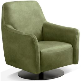 Egoitaliano Sessel &raquo;Felicity Drehsessel mit Wippfunktion, kompakt und bequem, Loungesessel&laquo; Solit&auml;rsessel drehbar mit Wipp-Funktion gr&uuml;n Luxus-Microfaser BLUSH, 