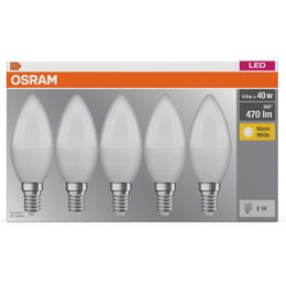 Osram LED-Leuchtmittel &raquo;LED BASE Classic B40, Filament&laquo; E14 5 Stk. Warmwei&szlig; wei&szlig; Einheitsgr&ouml;&szlig;e
