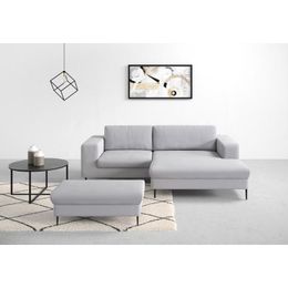DOMO collection Ecksofa &raquo;Modica kompakt und elegant, Breite 244, L-Form&laquo; Auch in Cord, Fu&szlig;h&ouml;he passend f&uuml;r g&auml;ngige Saugroboter! silber B/H/T: 244cm x 