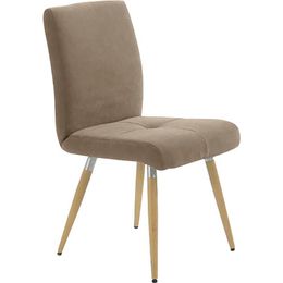 K+w Komfort & Wohnen K+W Komfort & Wohnen 4-Fu&szlig;stuhl &raquo;6411&laquo; () mit Sitzsteppung, Edelstahlgriff am R&uuml;cken, Massivholzbeine gelb B/H/T: 48cm x 90cm x 62cm, Aqua Clean