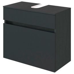 Welltime Waschbeckenunterschrank &raquo;Baabe&laquo; Badm&ouml;bel Breite 60 cm, h&auml;ngende Montage grau Holzwerkstoff graphitfarben, B/H/T: 60cm x 55cm x 35cm