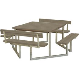 Plus Garten-Essgruppe &raquo;&raquo;Twist&laquo; Kombim&ouml;bel mit 2 R&uuml;ckenlehnen&laquo; 1 Stk. tlg. 204x227x76/45 cm grau B/H/T: 227cm x 76cm x 204cm