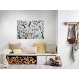 A.S. Cr&eacute;ation Leinwandbild &raquo;exotic mosaic 4&laquo; Kunst V&ouml;gel 1 Stk. tlg. Mosaik Keilrahmen Floral Blumen V&ouml;gel Leinwand-Bild Wohnzimmer modern schwarz-wei&szlig; Holz, Stahl 