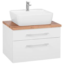 Welltime Waschbeckenunterschrank &raquo;Davos&laquo; Badm&ouml;bel, Waschtisch inkl. Waschbecken, Breite 60 cm wei&szlig; wei&szlig;, B/H/T: 60cm x 55cm x 47cm