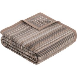 Ibena Wohndecke &raquo;Jacquard Decke Malang&laquo; mit filigranen Streifen, made in Europe grau Mischgewebe B/L: 150cm x 200cm