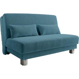 Home Affaire Schlafsofa &raquo;Gina&laquo; mit einem Handgriff vom Sofa zum Bett blau B/H/T: 160cm x 86cm x 195cm, Cord