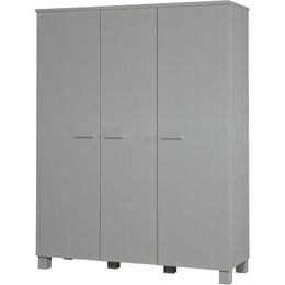 Woood Kleiderschrank &raquo;Dennis Mehrzweckschrank mit geb&uuml;rsteter Oberfl&auml;che&laquo; FSC Kiefer massiv, geb&uuml;rstet, H&ouml;he 202 cm grau FSC -zertifizierter 
