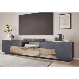 Home Affaire Lowboard &raquo;ALIEN- TV-Board, mit 4 T&uuml;ren, 1 Schublade und 1 offenes Fach&laquo; TV-Kommode Breite ca. 220 cm "Made in Italy" schwarz B/H/T: 220cm